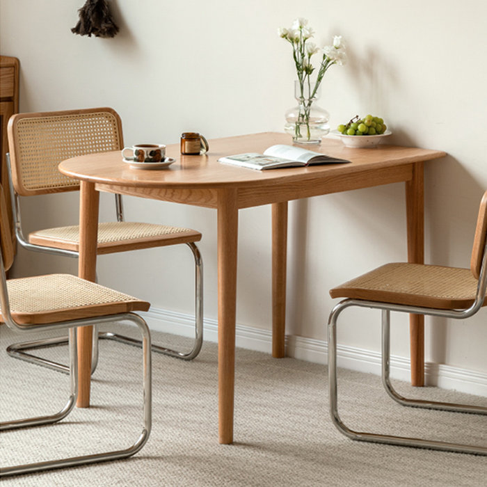 Elevat Home Solid Wood Dining Table Small Apartment Type Semi Rectangular Dining Table | Perigold